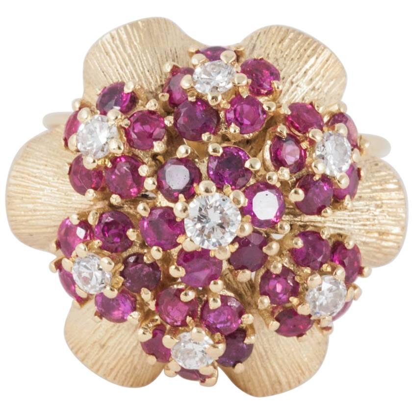Ruby and Diamond Dress Ring by Ben Rosenfeld For Sale at 1stDibs