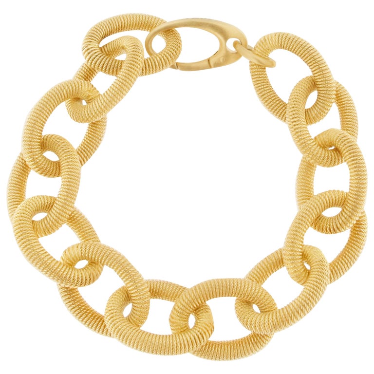 New Versace Men's Gold Plated Metal Triple Chain Medusa Bracelet at 1stdibs