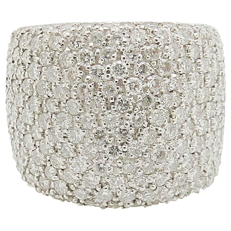 Pave Diamond Wide Band Cluster Ring at 1stDibs | wide band diamond ...