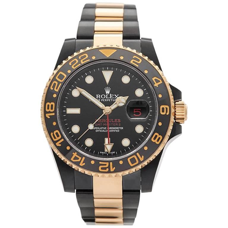 Rolex Yellow Gold DLC Coated Stainless Steel GMT-Master II Hercules ...