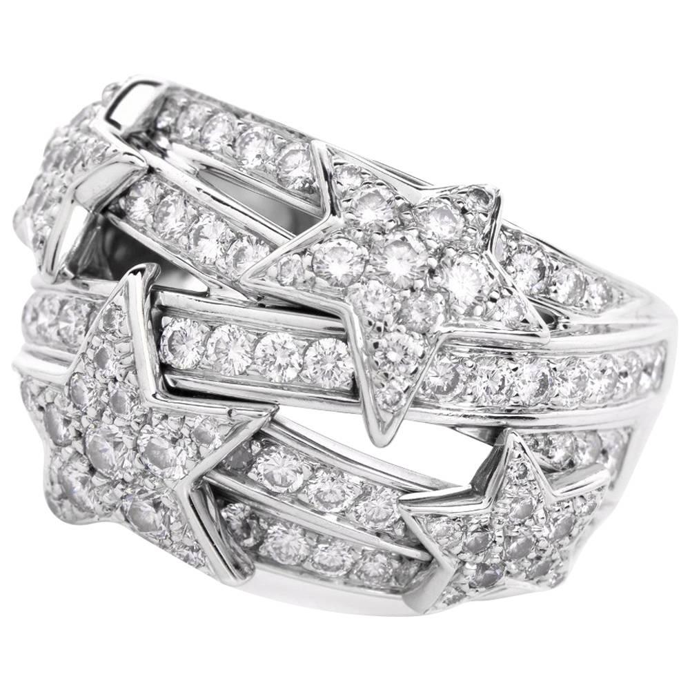 Chanel Comète Collection Stars Diamond Cocktail Ring For Sale at 1stDibs