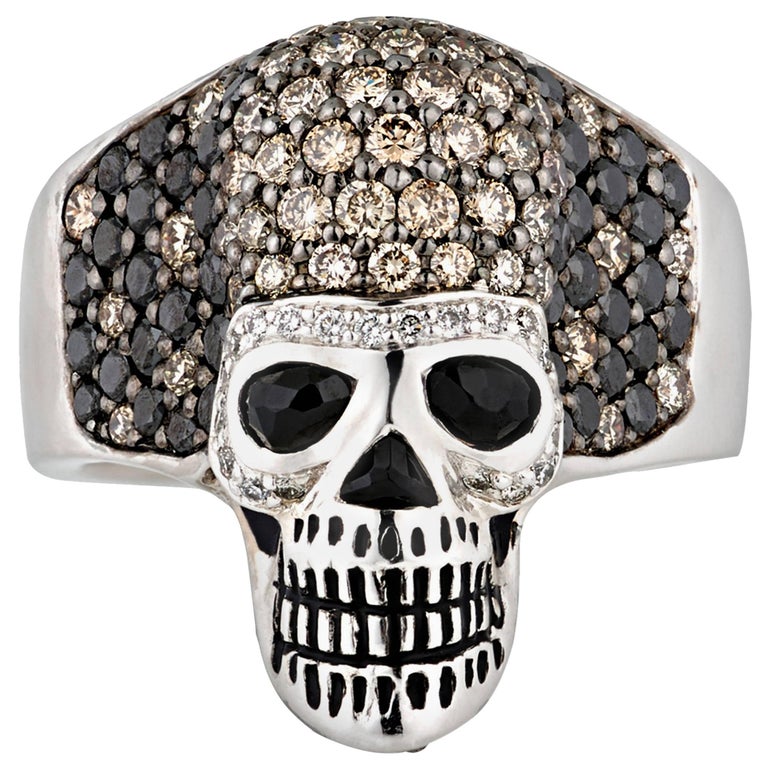 Diamond and Spinel Skull Ring at 1stDibs