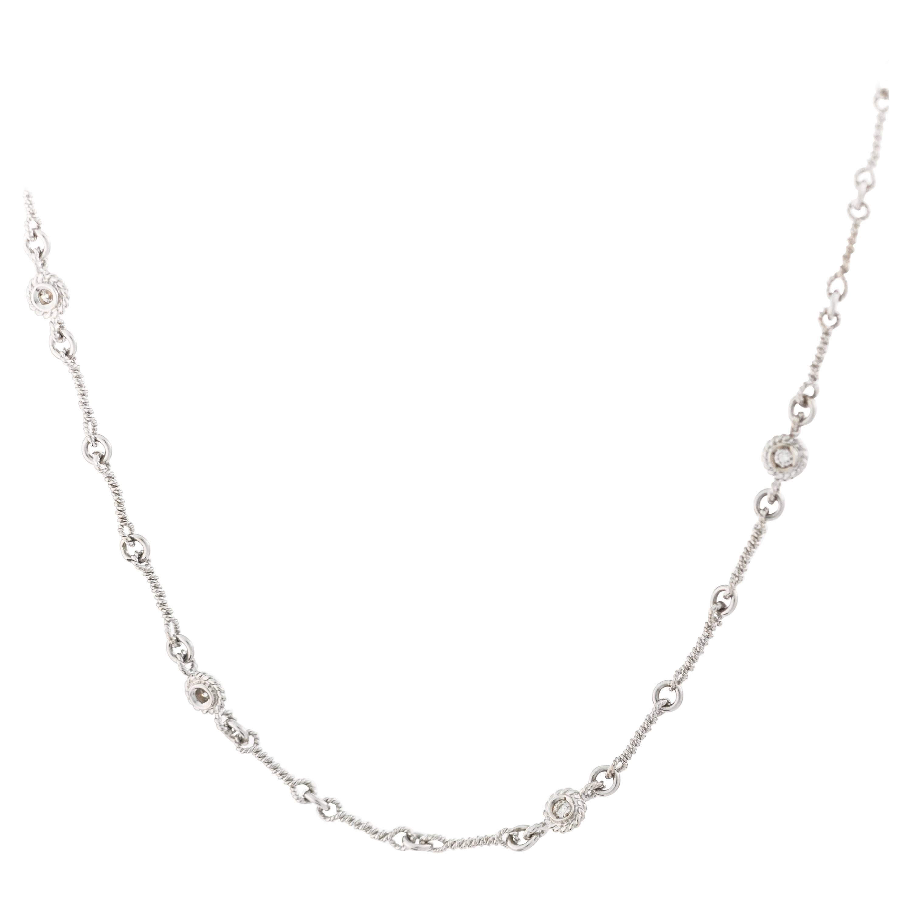 16 Inch Diamond and 18K Gold Wire Turned Link Necklace at 1stDibs | 16 ...