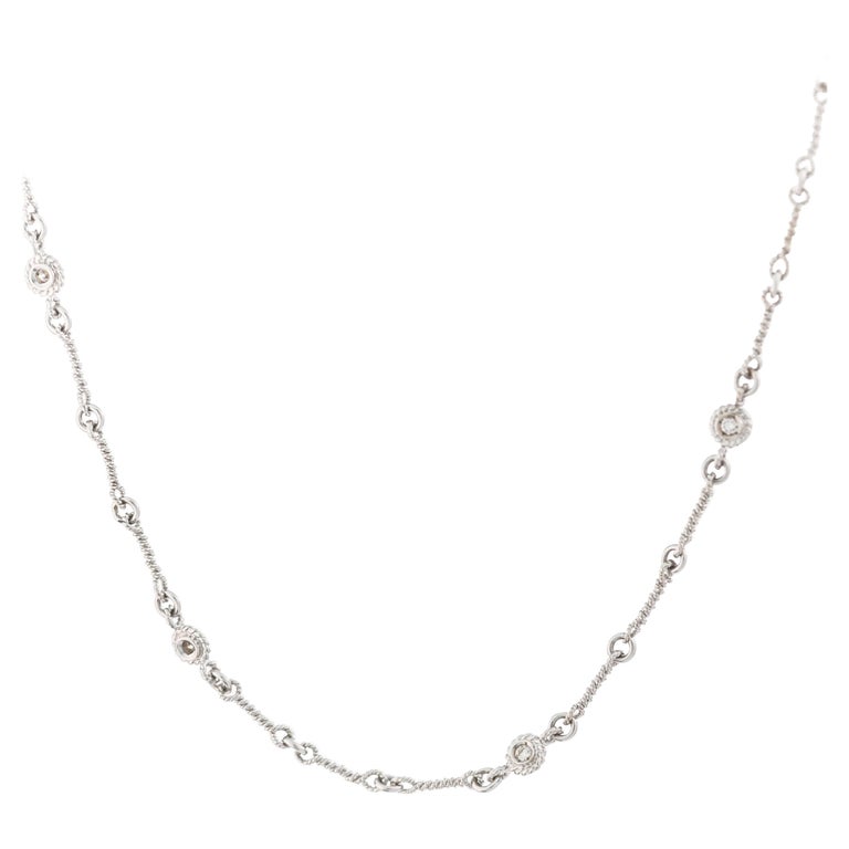 16 Inch Diamond and 18K Gold Wire Turned Link Necklace at 1stDibs | 16 ...