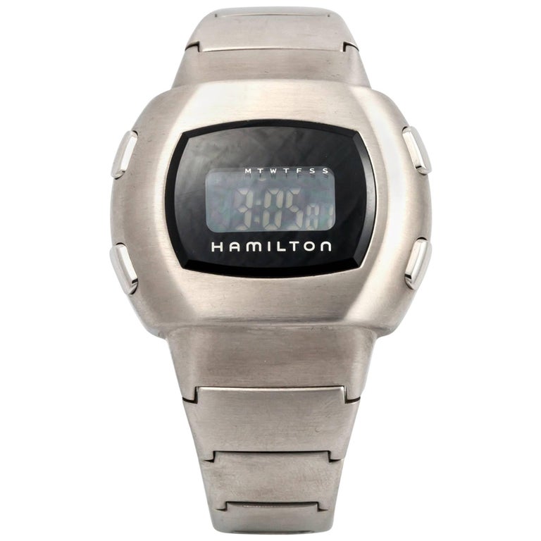 Hamilton stainless Steel Men in Black LCD Wristwatch at 1stDibs ...