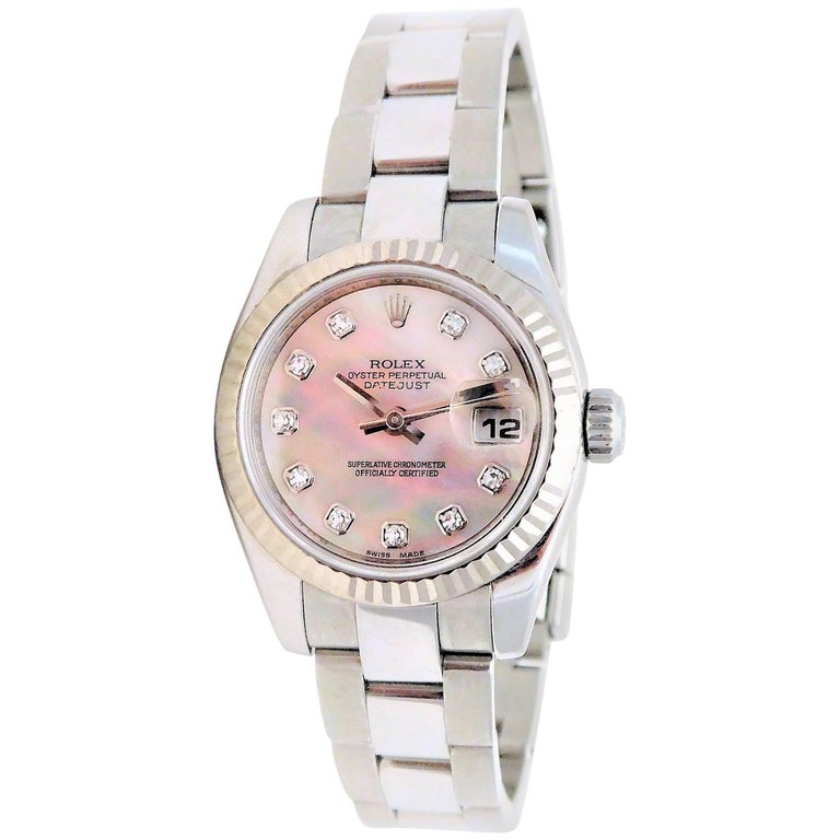 Rolex Ladies Stainless Steel Oyster Perpetual DateJust Automatic ...