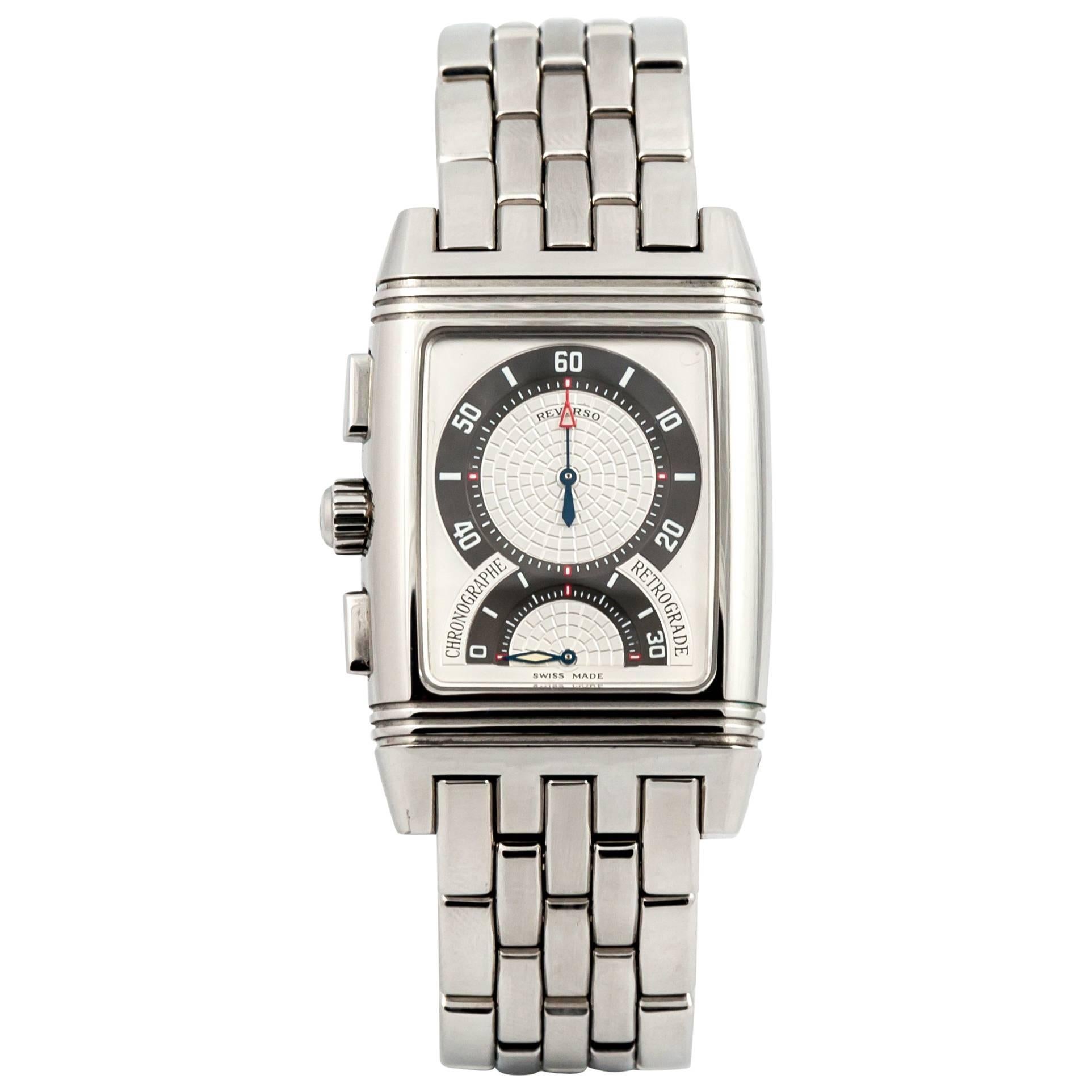 Jaeger LeCoultre Steel Reverso Gran Sport Chrono Wristwatch For Sale at ...