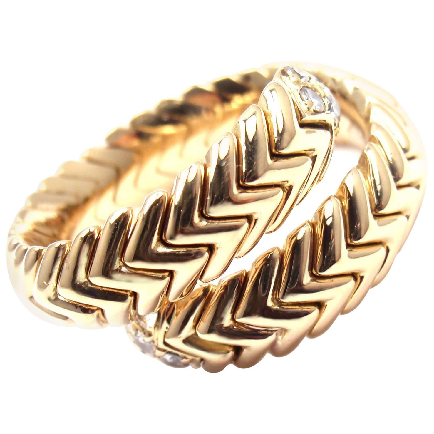 Bulgari Spiga Diamond Snake Yellow Gold Band Ring at 1stDibs | bulgari ...
