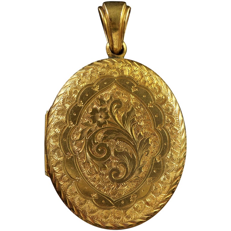 Antique Victorian Solid Gold Locket, circa 1870 at 1stDibs | solid gold ...