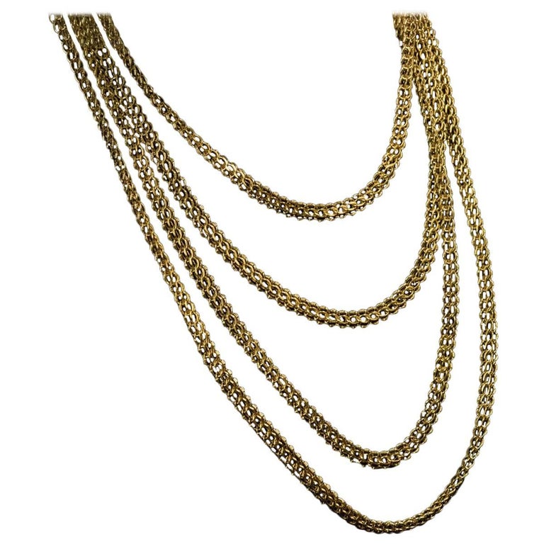 Antique Russian Imperial Era Braided Gold Necklace 91 Grams at 1stDibs