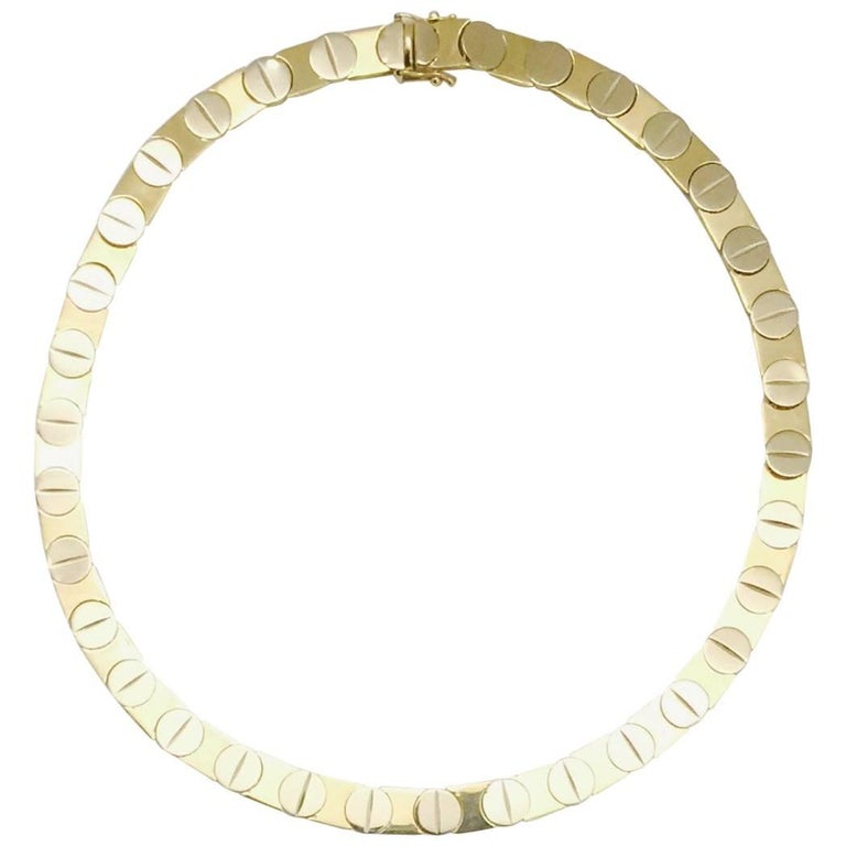 Two-Tone Gold Nailhead Choker For Sale at 1stDibs
