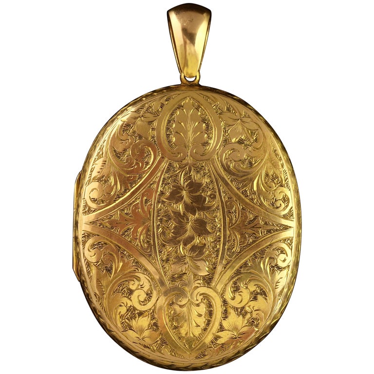 Antique Victorian Large Gold Mourning Locket, circa 1880 at 1stDibs ...
