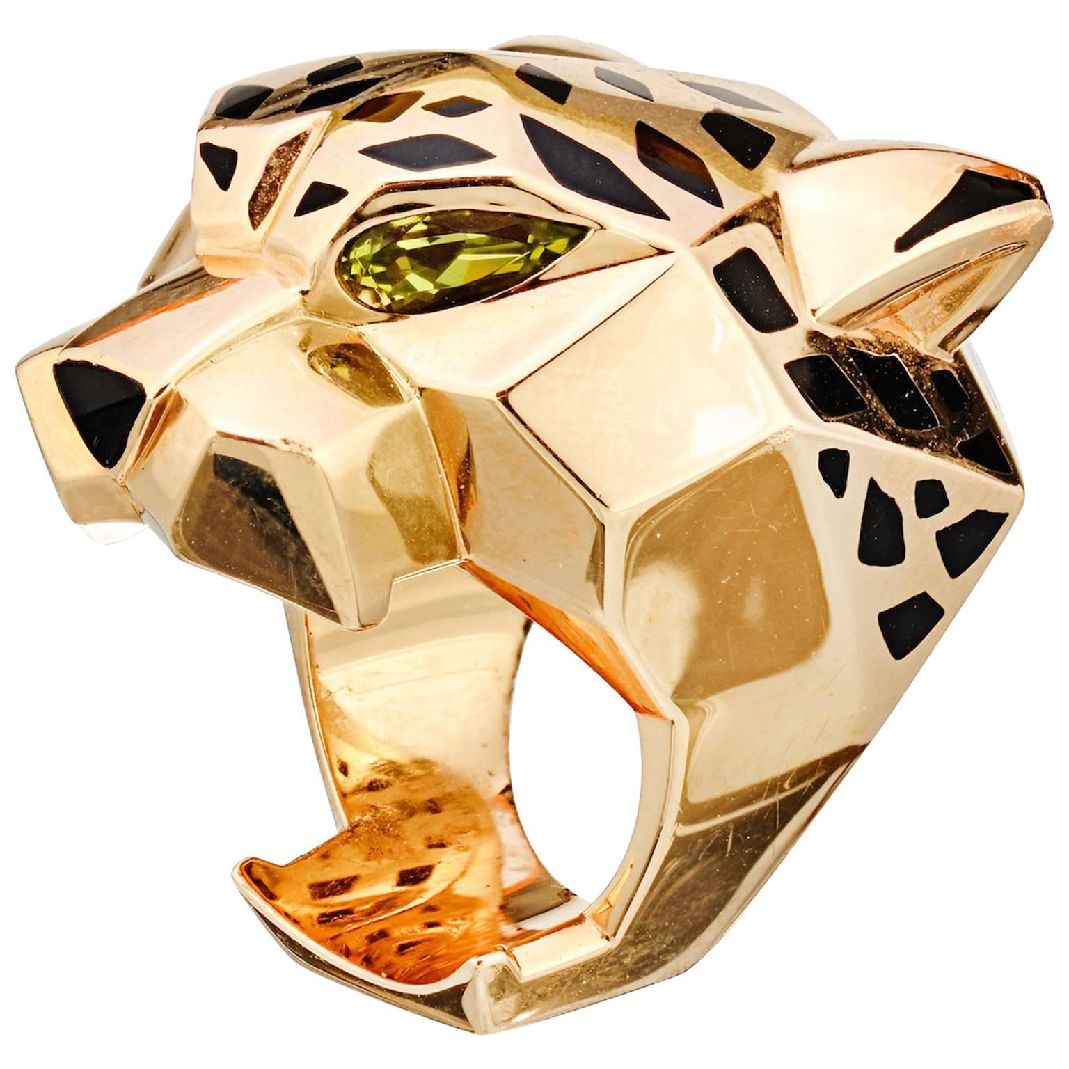 Cartier Large Panthère Gold Ring at 1stDibs | donald claflin tiffany