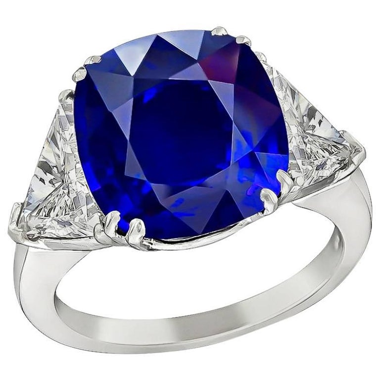 Amazing 7.17 Carat Sapphire Diamond Engagement Ring For Sale at 1stDibs