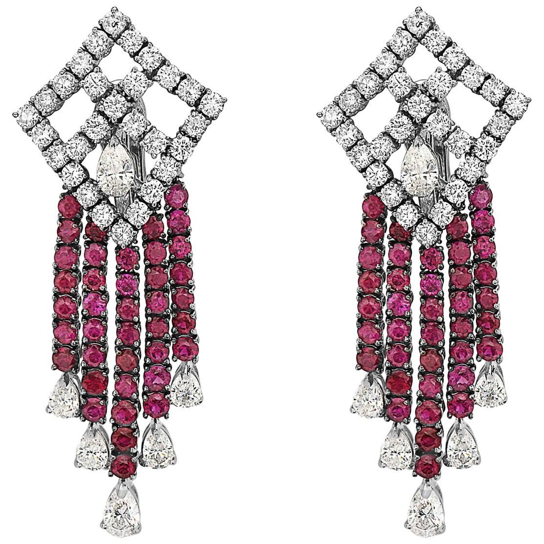 Ruby Dangle Earrings at 1stDibs