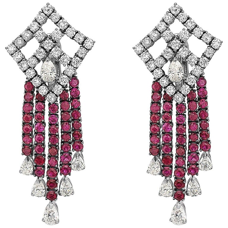 Ruby Dangle Earrings For Sale At 1stdibs