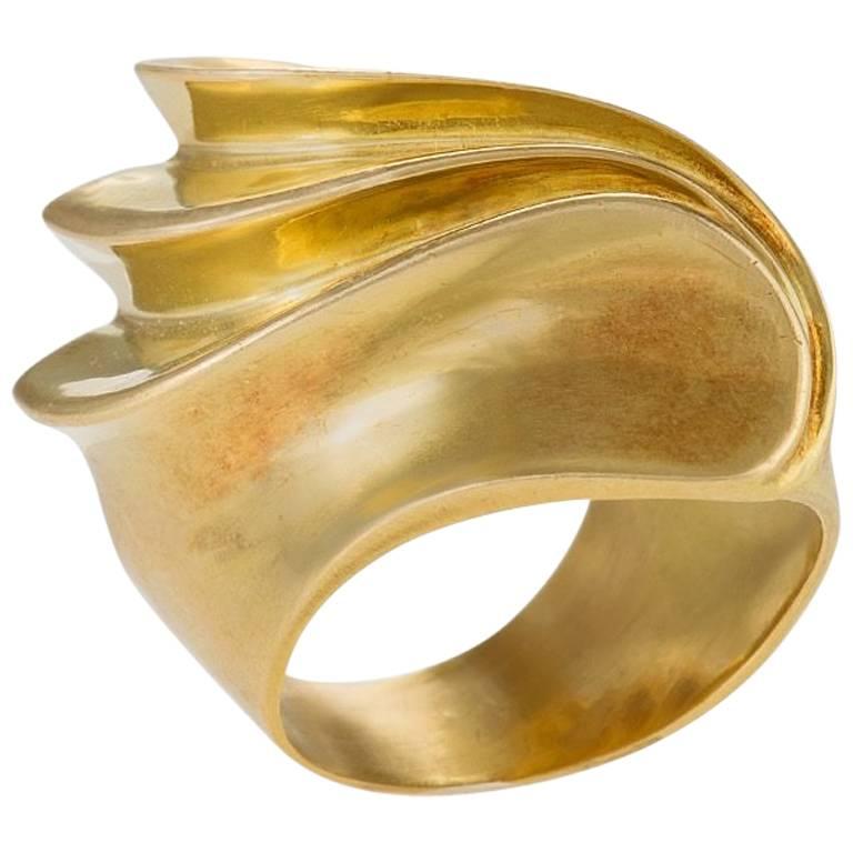 French 'Modernist' Gold Ring at 1stDibs