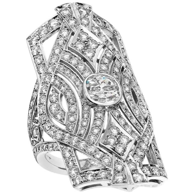 Diamond Full Finger Ring For Sale at 1stDibs