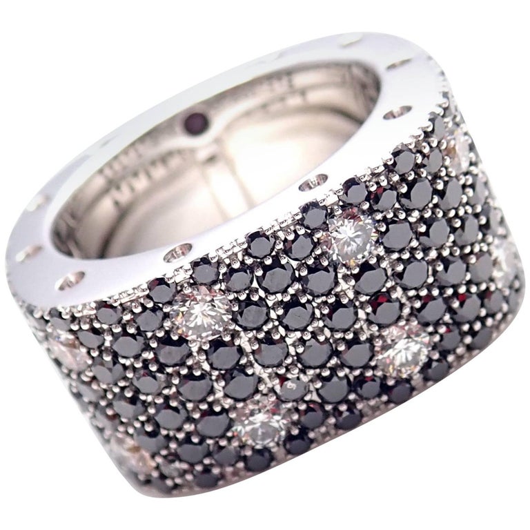 Roberto Coin Pois Moi Black and White Diamond White Gold Band Ring at ...