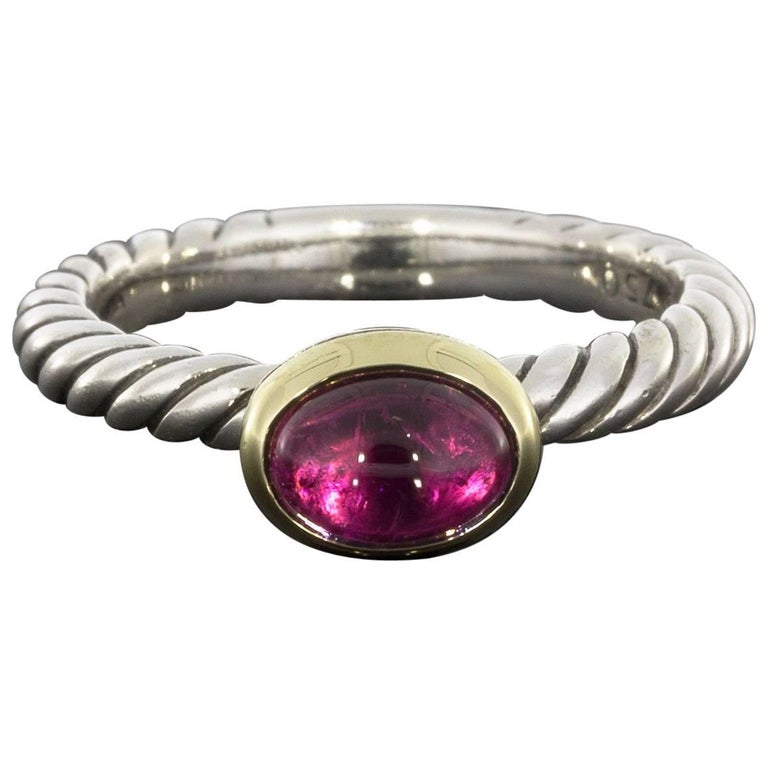 David Yurman Pink Tourmaline Color Classics Stack Ring at 1stDibs