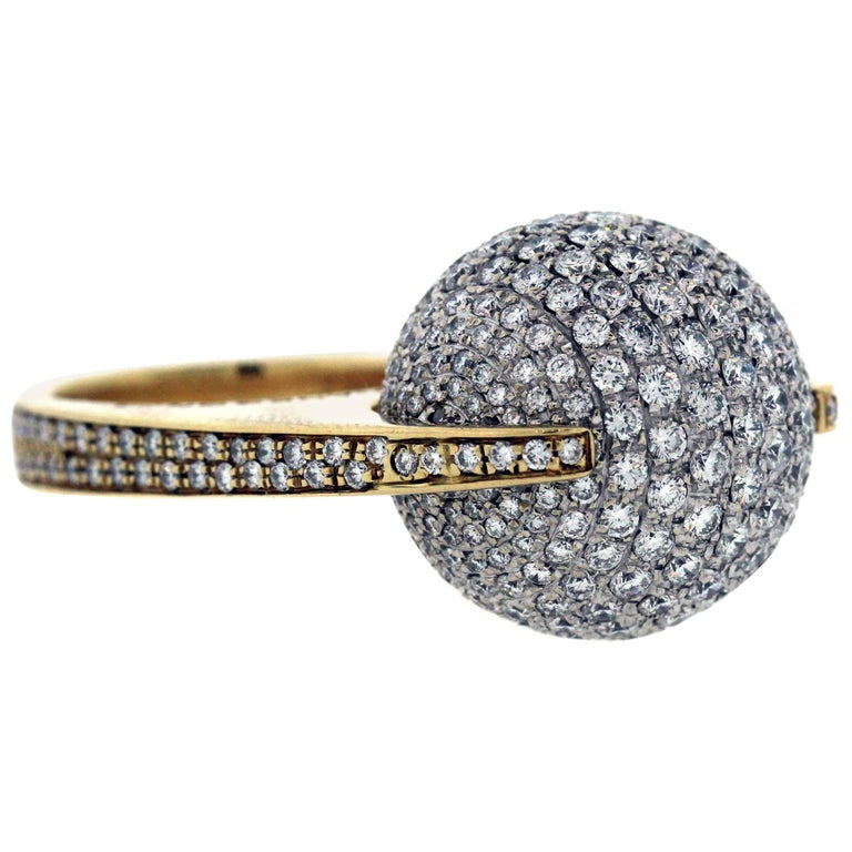 Pianegonda Rotating Diamond Ball Gold Ring For Sale at 1stDibs ...
