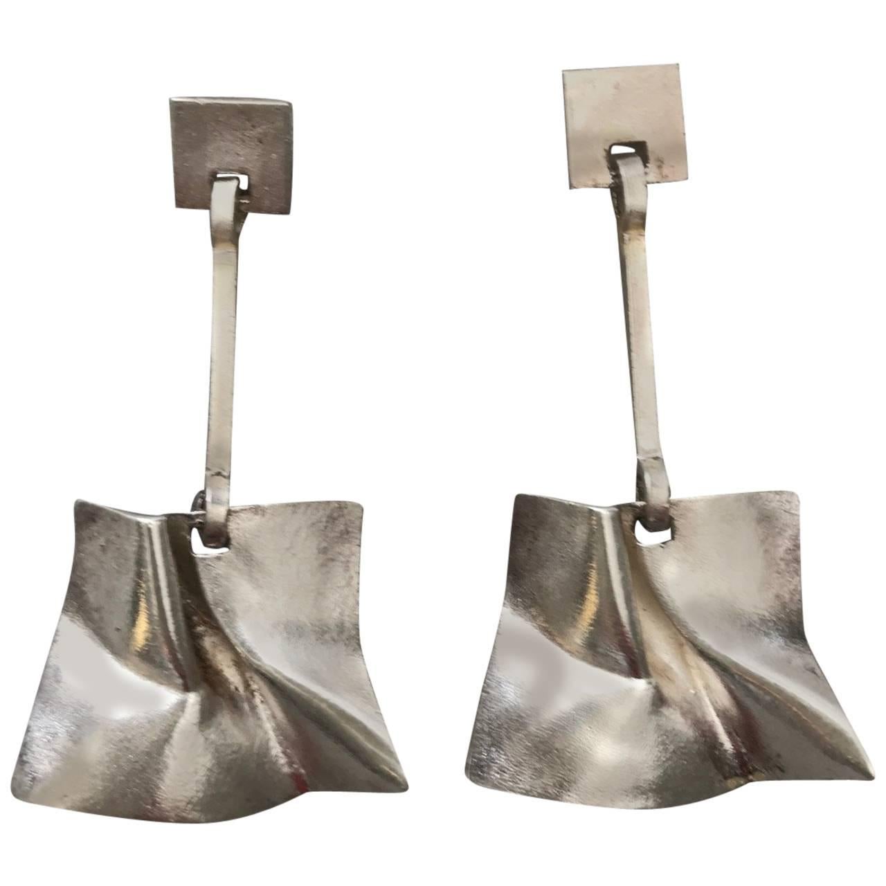 Lapponia Sterling Silver Pair of "Darina" Earrings by Bjorn Weckstrom ...