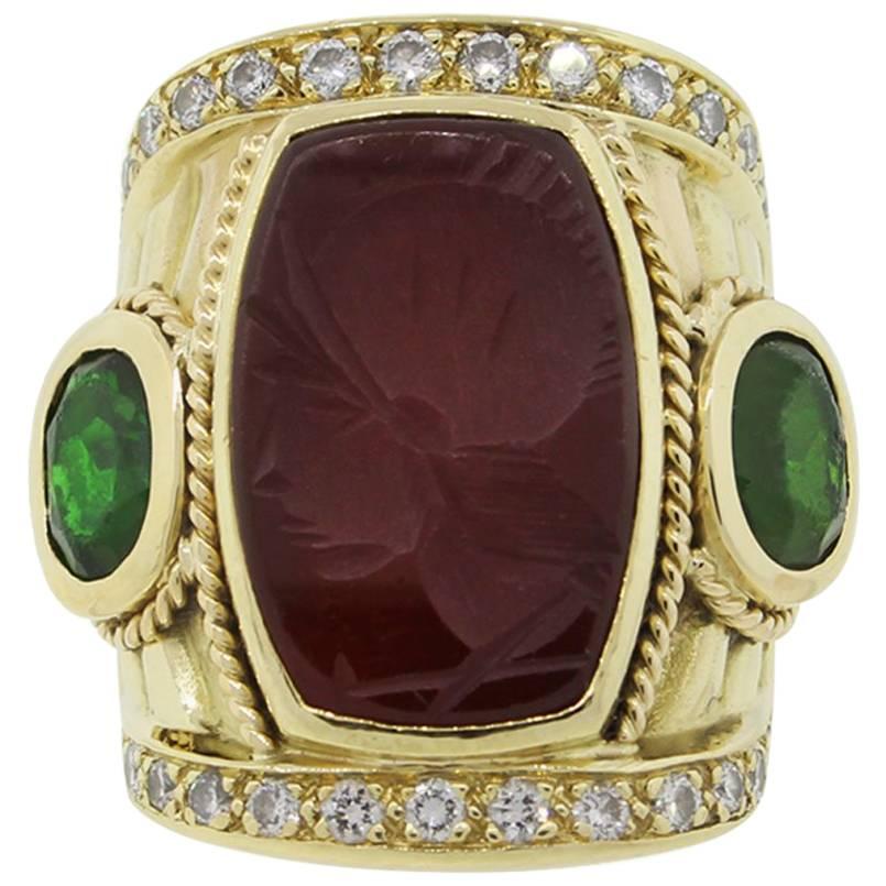 Large Carnelian Intaglio Ring at 1stDibs