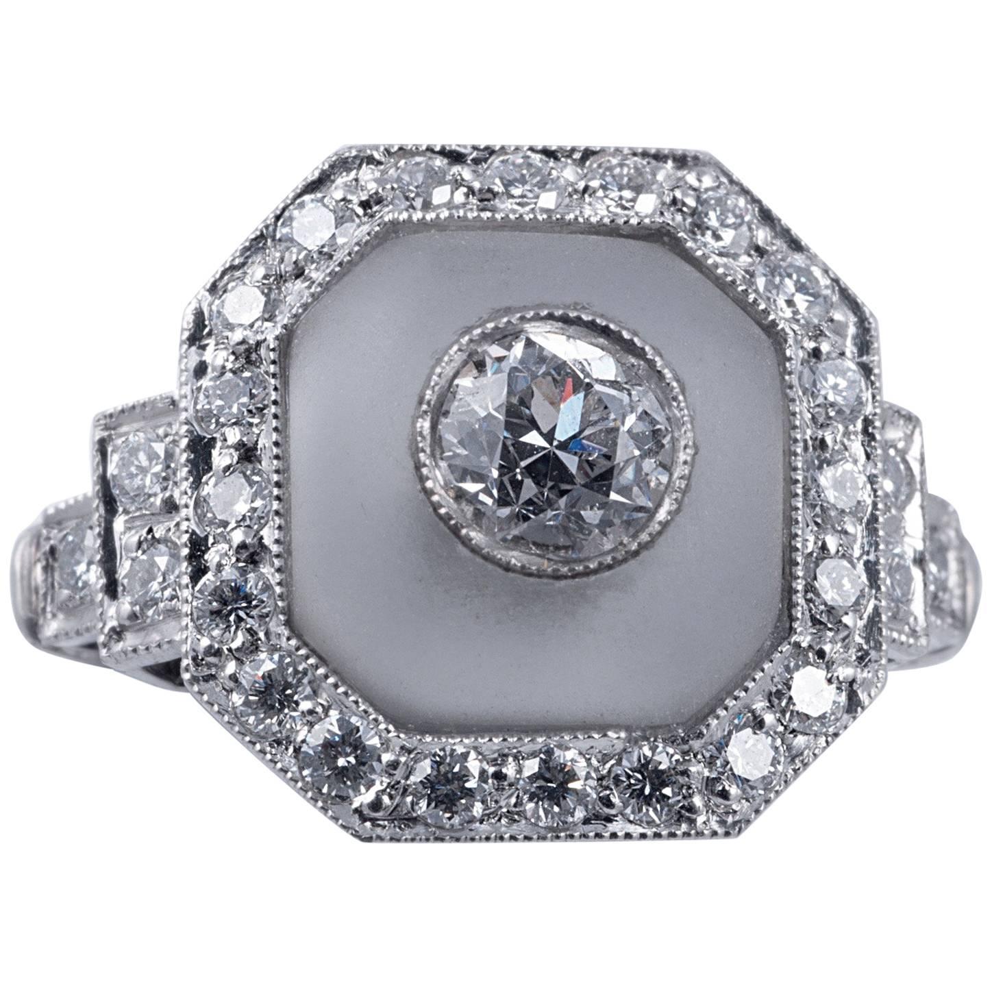 Rock Crystal and Art Deco Style Diamond Ring at 1stDibs | art deco ...