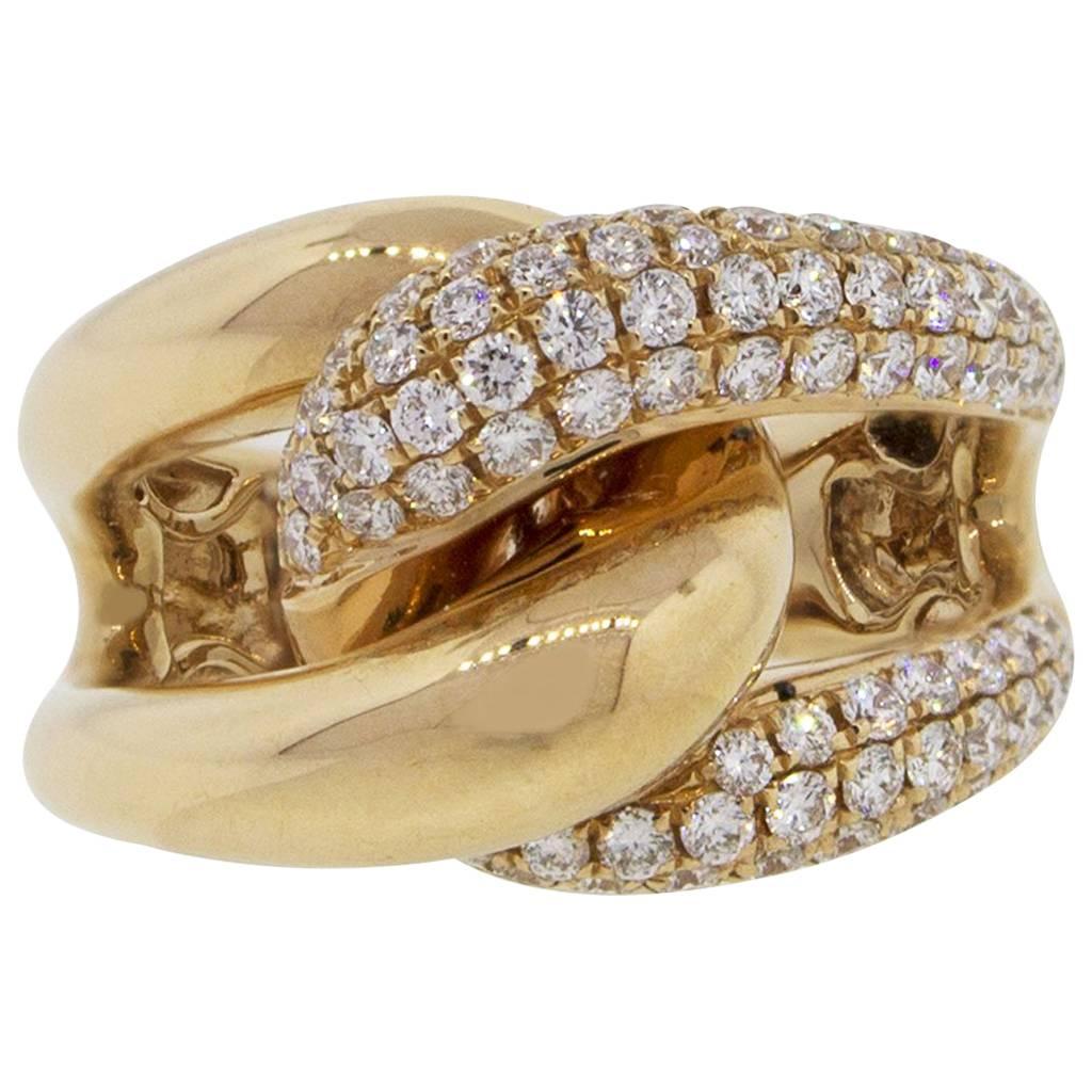 Diamond Link Ring For Sale at 1stDibs
