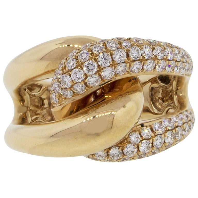Diamond Link Ring For Sale at 1stDibs