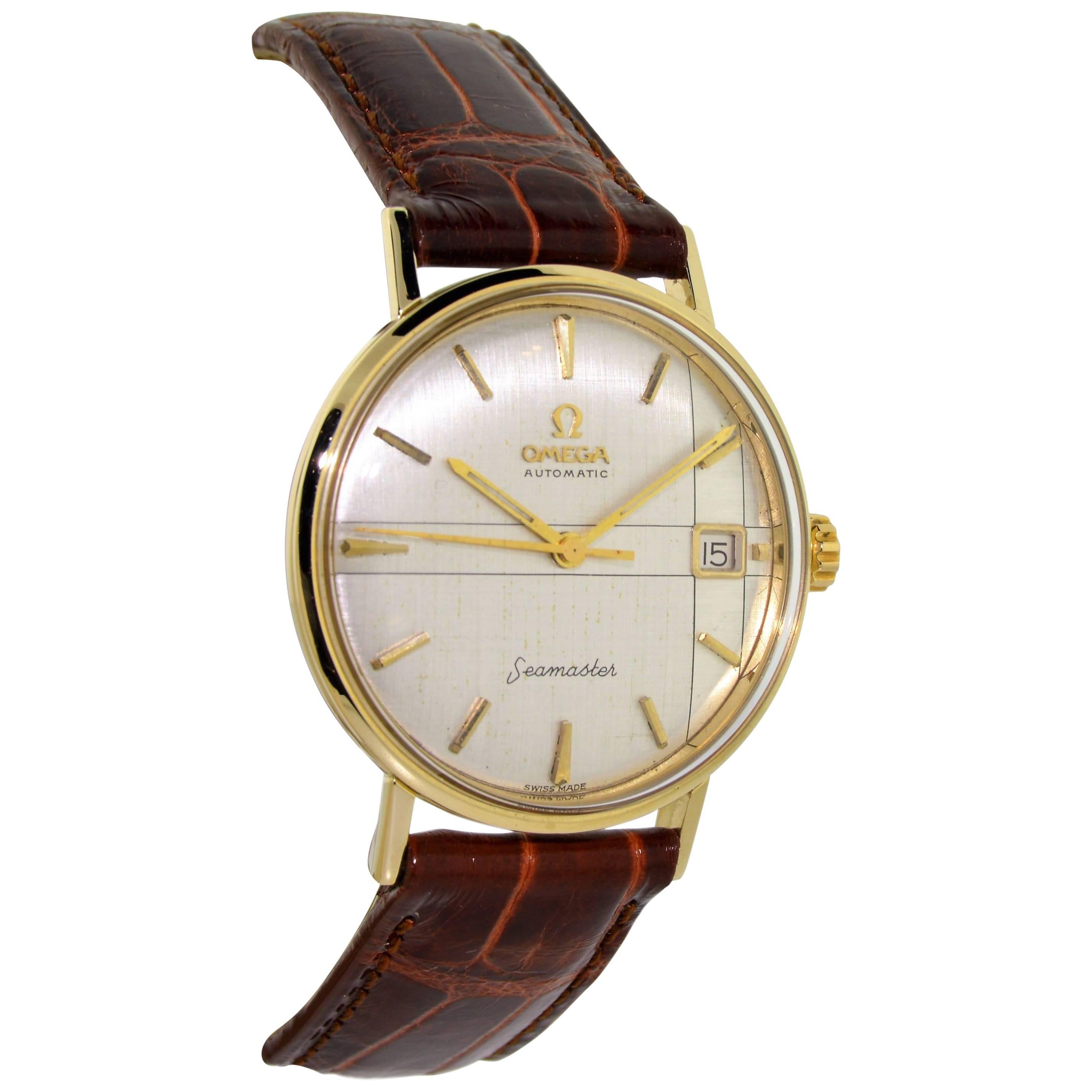 Omega Yellow Gold Dress Watch with Flared Tear-Drop Lugs at 1stDibs