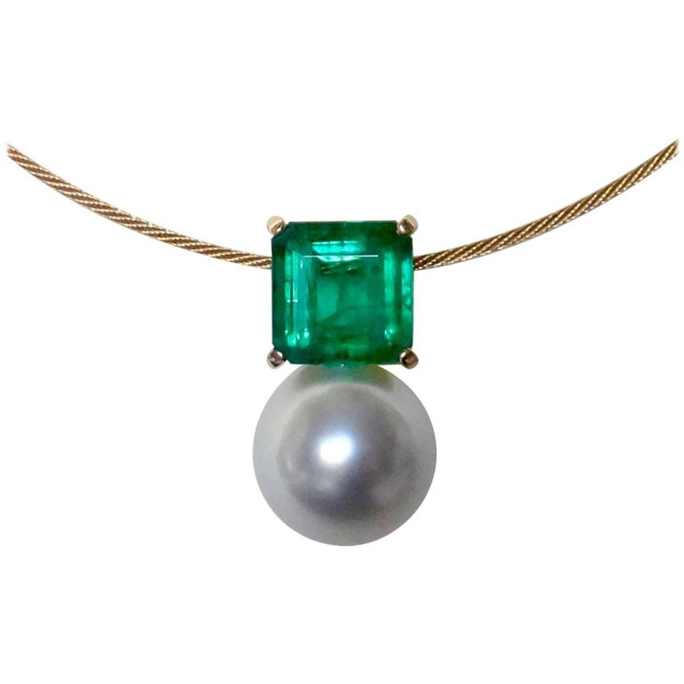 Michael Kneebone Emerald Paspaley South Seas Pearl Pendant at 1stDibs ...