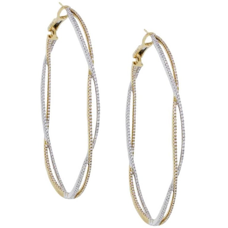 Diamond Infinity Hoop Earrings at 1stDibs | infinity diamond hoop earrings
