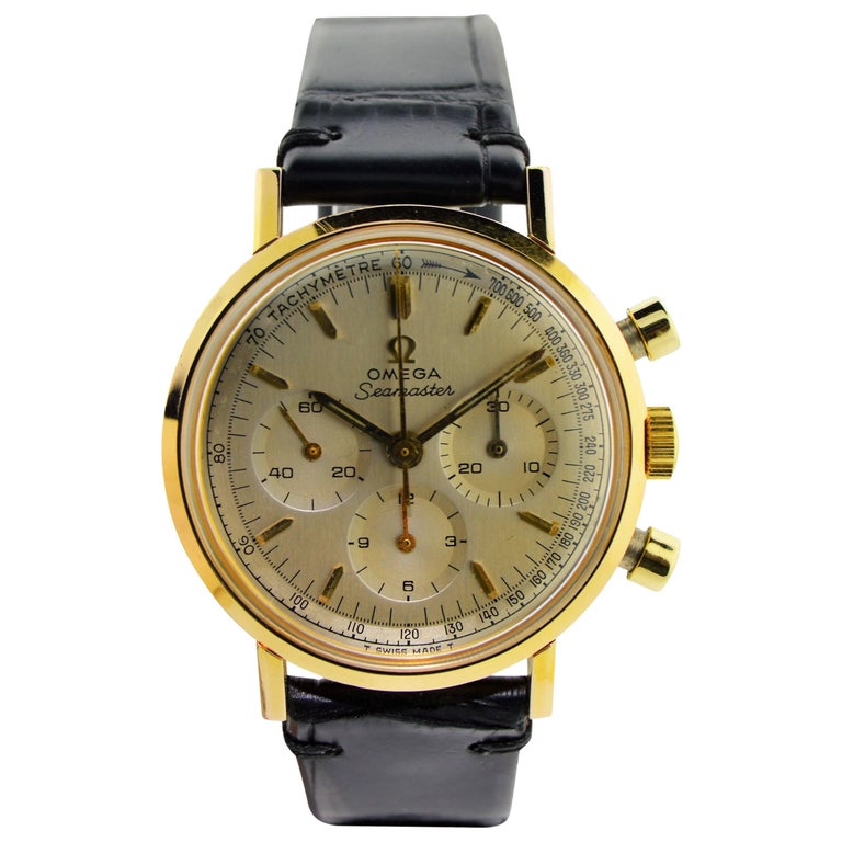 Omega Yellow Gold Filled Chronograph Manual Watch, circa 1960s at 1stdibs