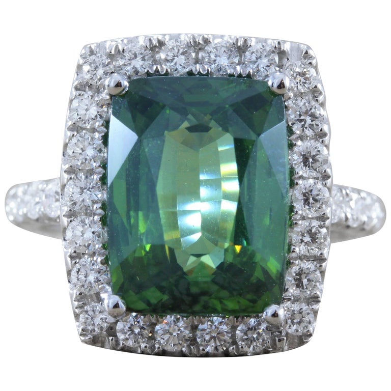 Green Zircon Diamond Gold Ring For Sale at 1stDibs | green zircon ring