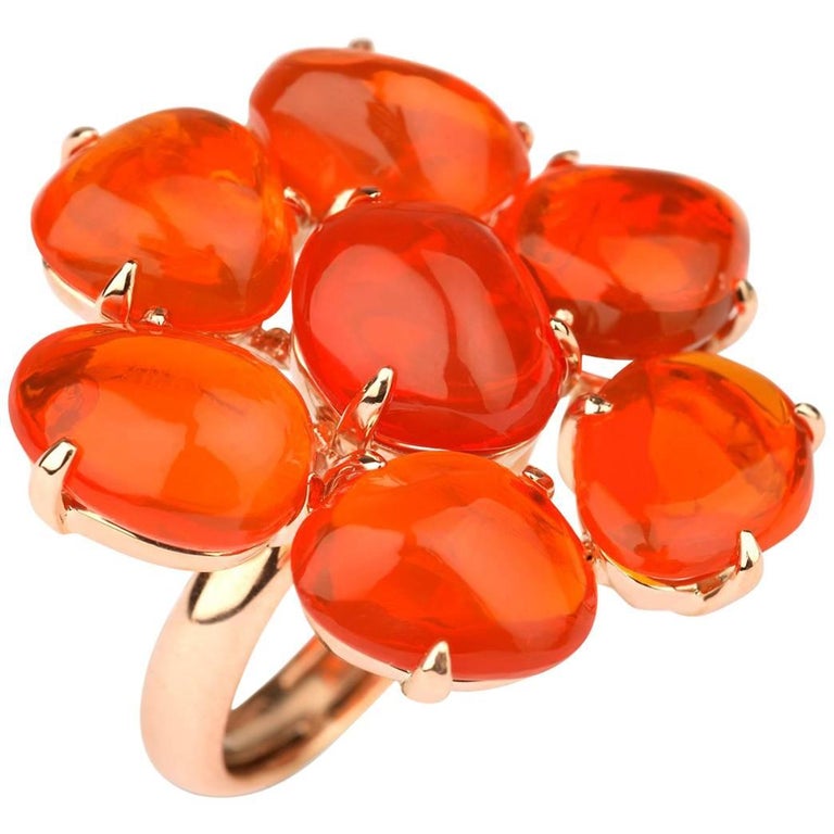 Fire Opals Gold Ring For Sale at 1stDibs