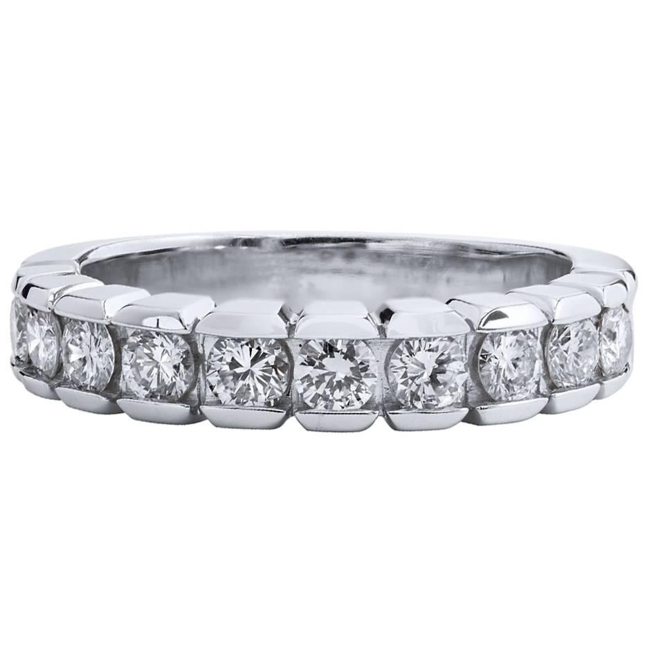 Diamond Semi-Bezel Set Band Ring at 1stDibs