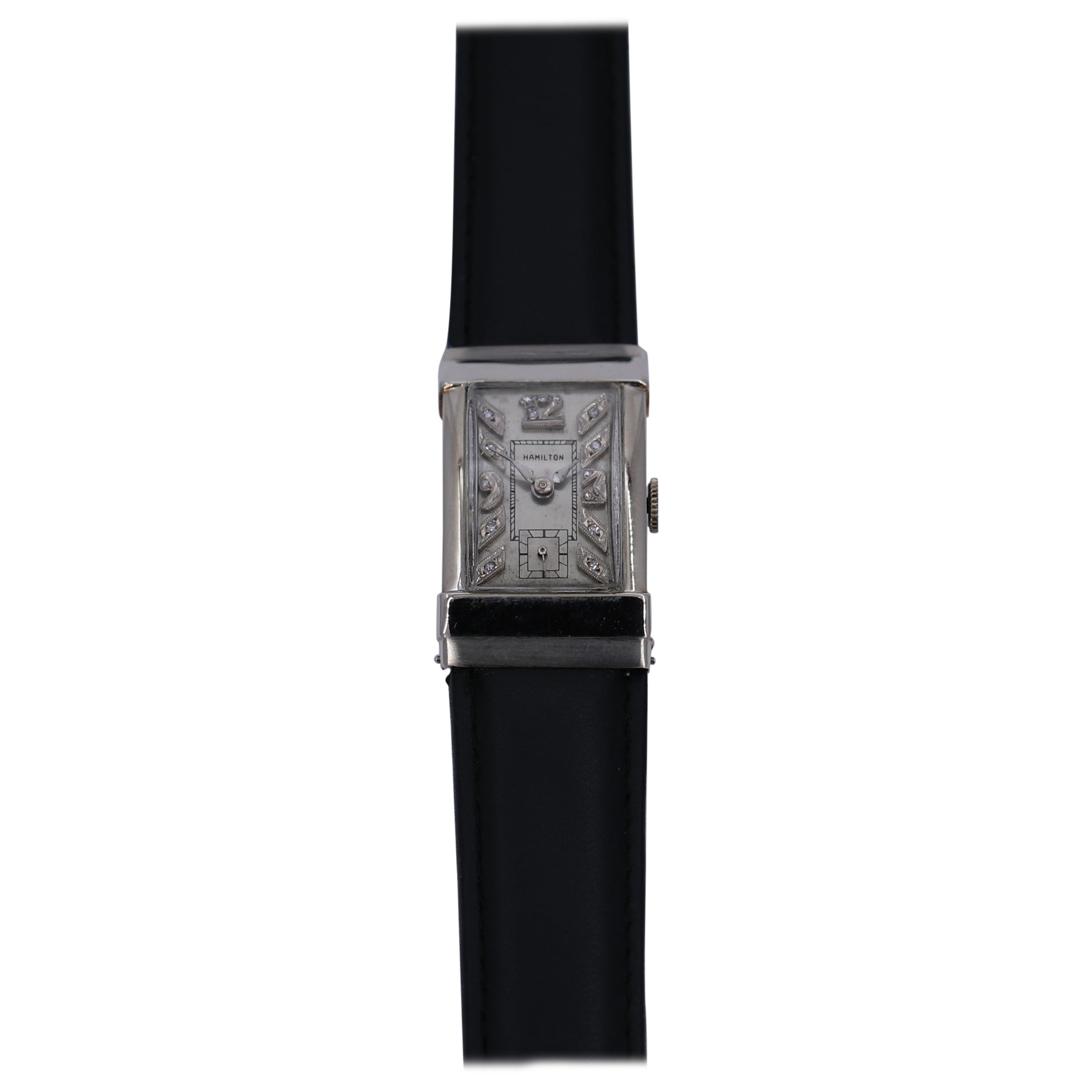 HAMILTON Diamond and White Gold Ladies Dress Watch at 1stDibs