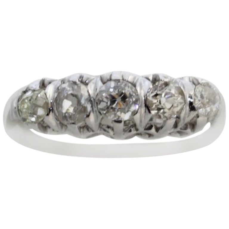 Magnificent White Gold and Old Diamonds Ring at 1stDibs