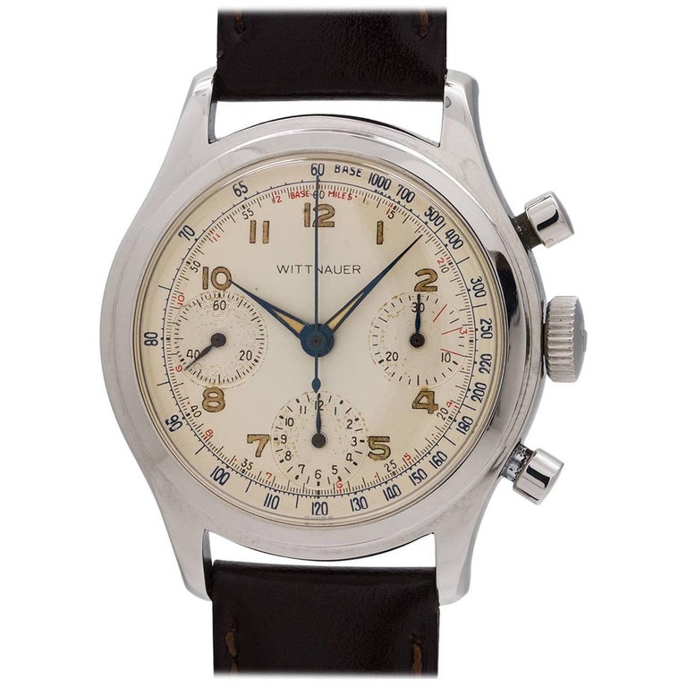 Wittnauer Stainless Steel Vintage Chronograph manual Wristwatch circa ...