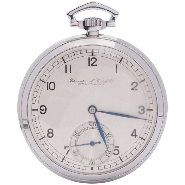 IWC Pocket Watch Art Deco Stainless Steel Gents C.671937 at 1stDibs