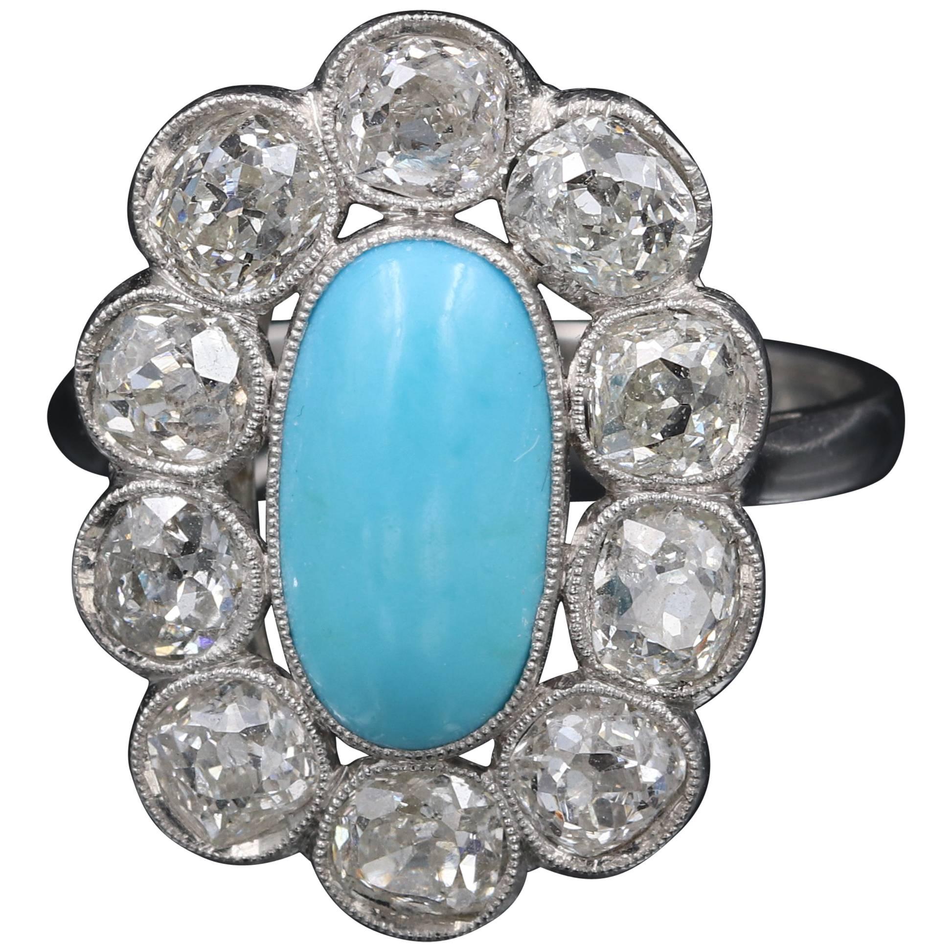 Antique Victorian Turquoise Diamond Gold Ring at 1stDibs | vintage ...