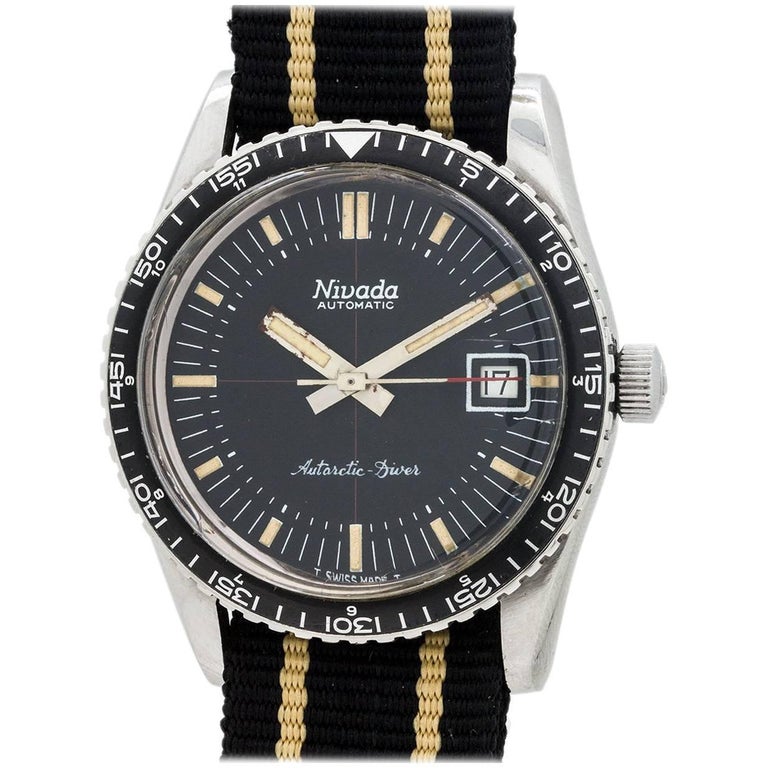 Nivada “Antarctic” Diver’s Hours Minutes Bezel self winding wristwatch ...