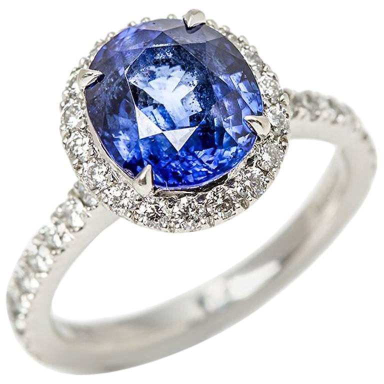 Boodles Platinum Sapphire Diamond Ring at 1stDibs