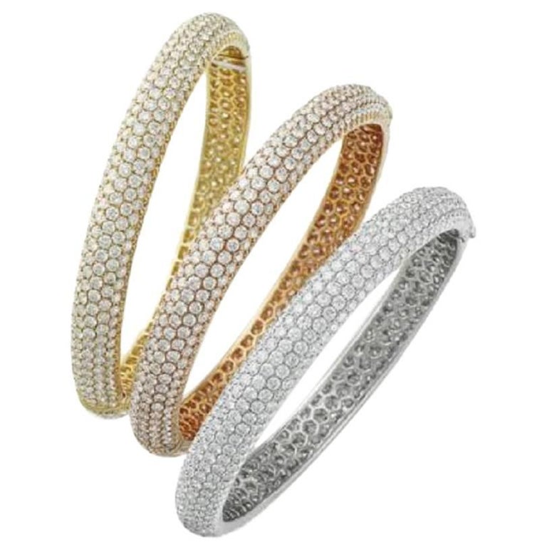 Three Color Gold Flexible Bracelets at 1stdibs