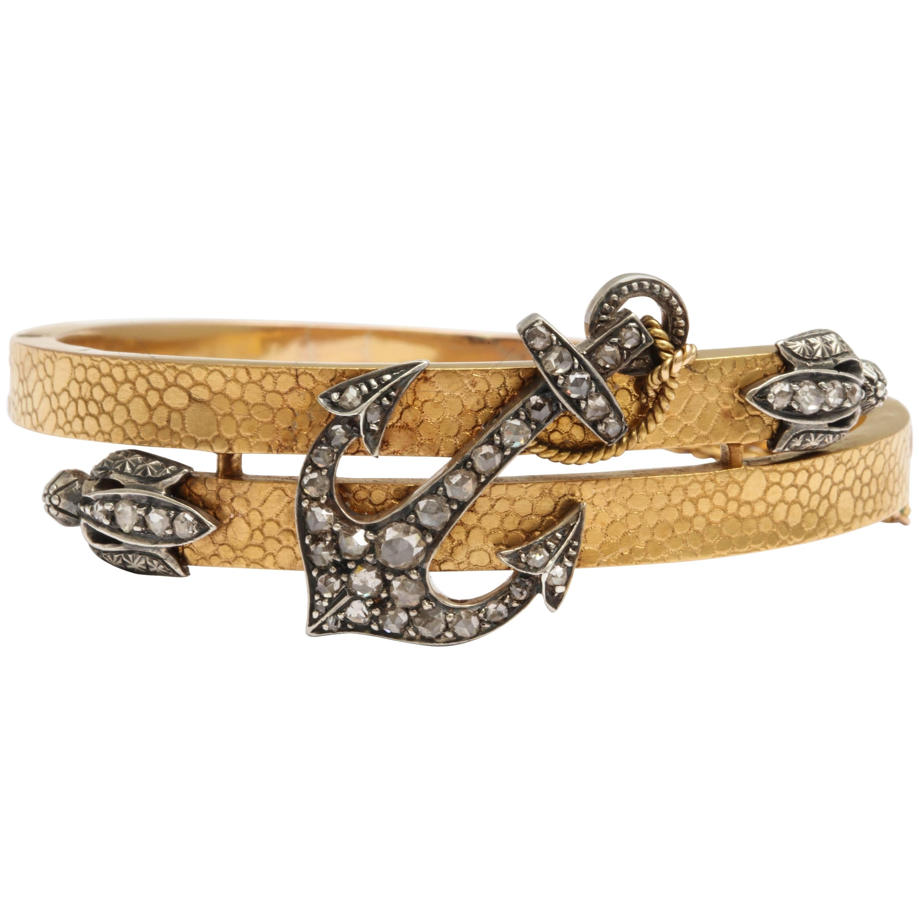Victorian Diamond Anchor Bracelet at 1stDibs | anchor diamond bracelet