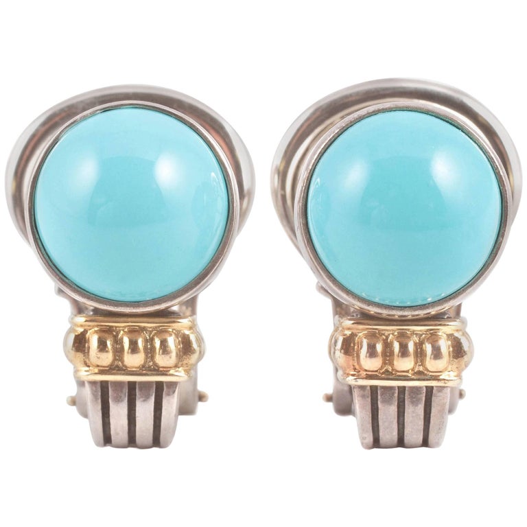 "Caviar" by "Lagos" Turquoise Earrings at 1stDibs | lagos turquoise ...