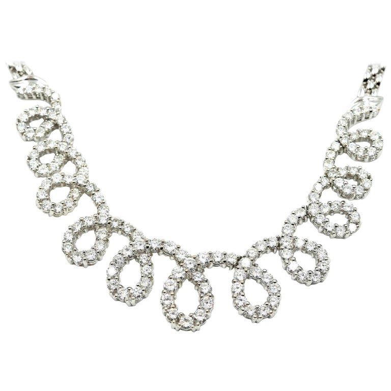 Round Diamond Looping Necklace at 1stDibs