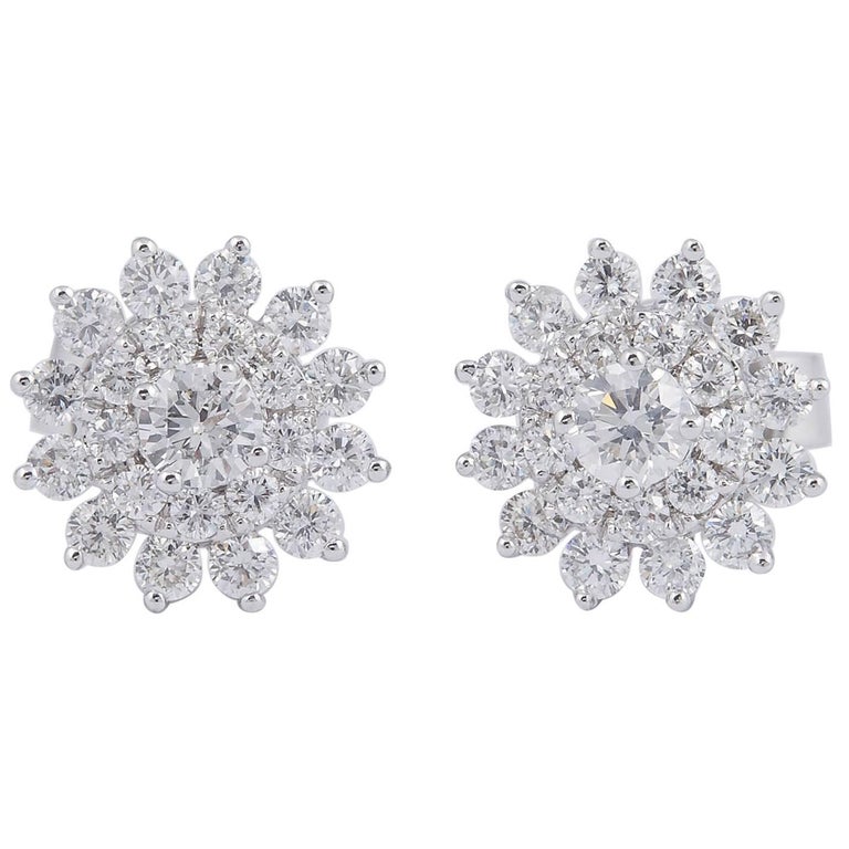 Diamond Cluster Star shaped Earrings Studs at 1stDibs Diamond Cluster Star shaped Earrings Studs at 1stDibs