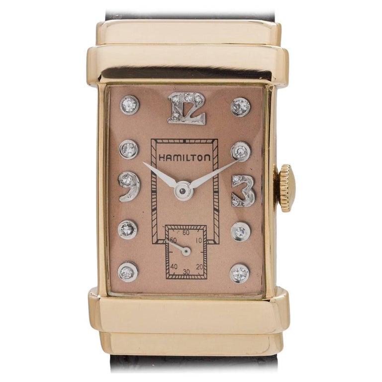 Hamilton Yellow Gold Art Deco Coronado Wristwatch at 1stdibs